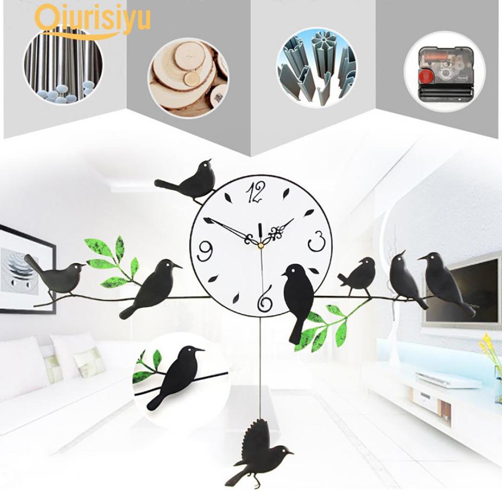 Buy Modern Birds Analog Silent Quartz Swing Wall Clock at affordable ...