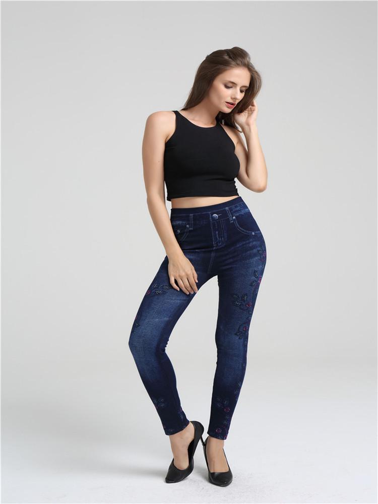 Buy S-4XL Sexy Tight Cotton Faux Jeans Slim Fit Leggings Faux Denim ...