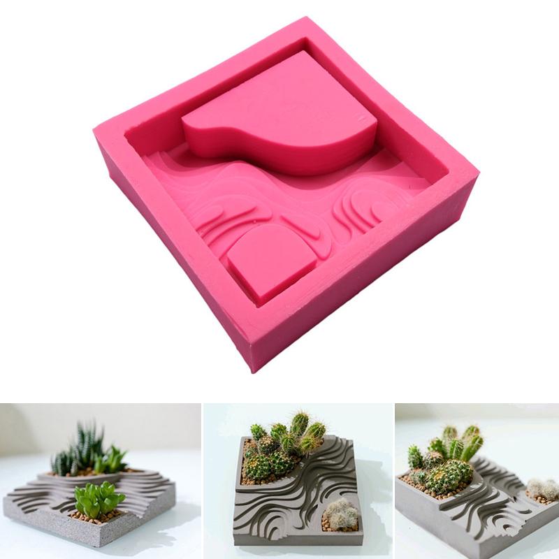 Buy Flower Mould Bonsai Silicone Succulent Mold Pot Tool Plant DIY ...