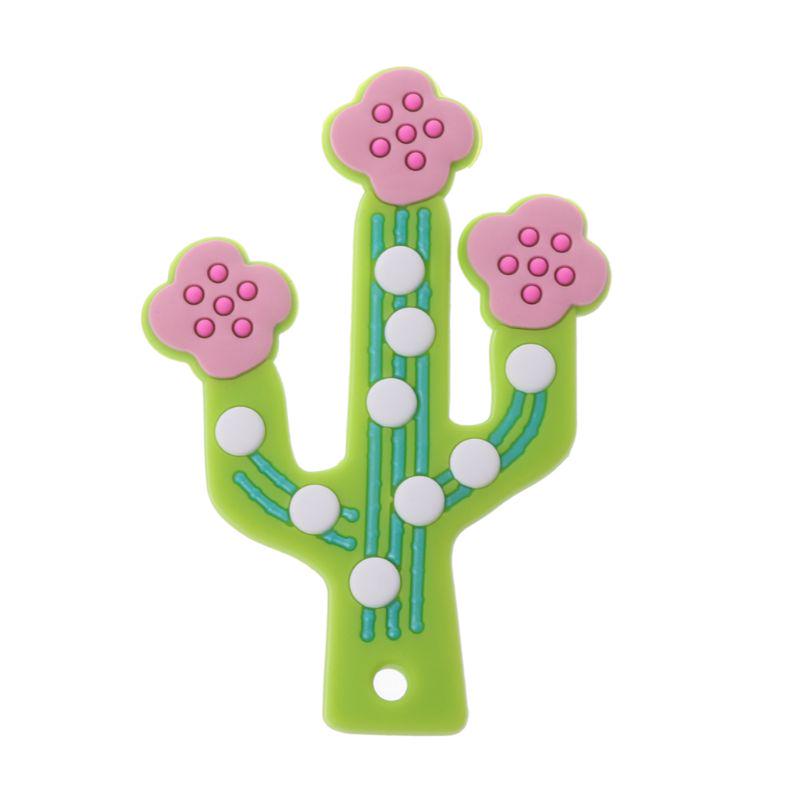 Buy Cactus Teether Baby Teething Pendant Nursing Soft Silicone Beads ...