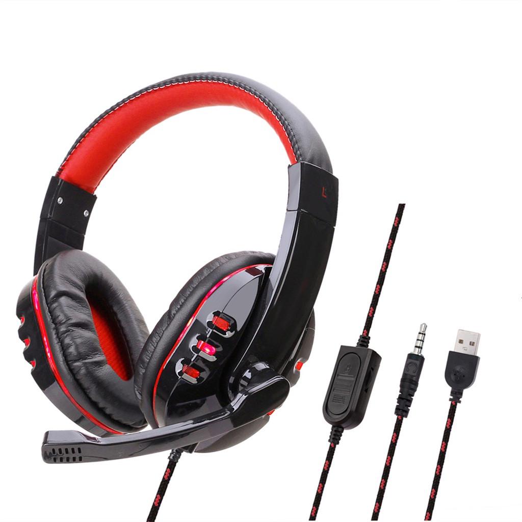 Buy USB Wired LED 3.5mm Gaming Headset Headphones With Mic for PC ...
