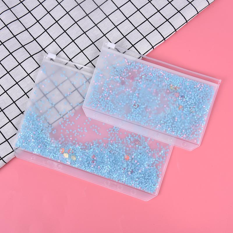 Buy Blue PVC Transparent File Small Things Keeper 6 Holes Loose Leaf ...