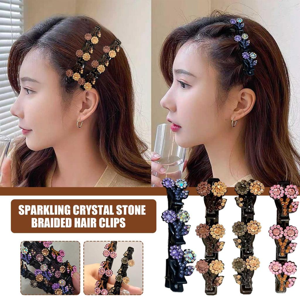 Buy NEW Sparkling Crystal Stone Braided Hair Clips -HOT 2022 S8N8 at ...