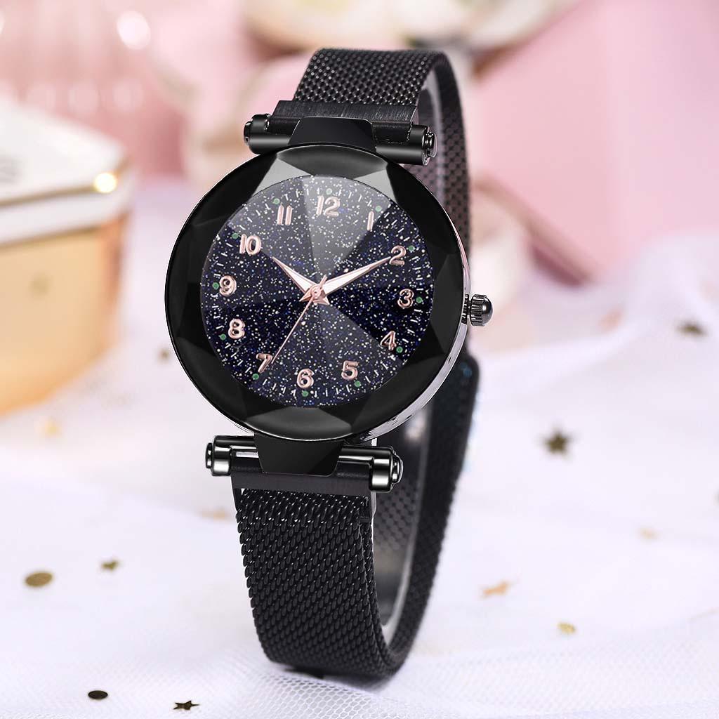 Buy Ladies FashionConvex Glass Quartz Mesh With Magnetic Buckle Starry ...