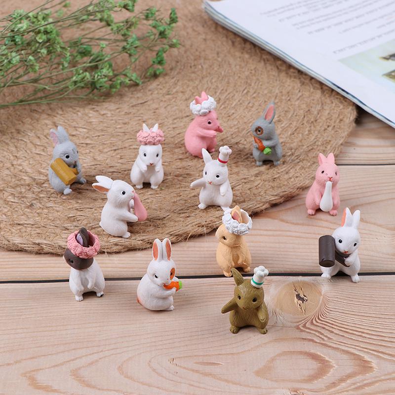 Buy 3Pc/Lot Cartoon Rabbit Action Figures Animal Model Family Miniature ...