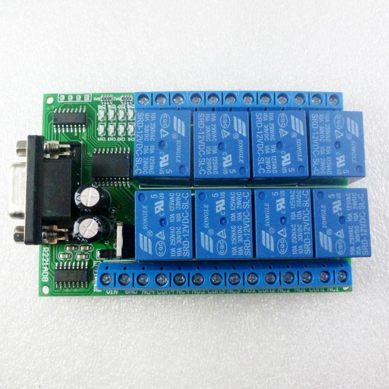 DC 12V 8 Channel RS232 Relay Board PC USB UART DB9 Remote Control Switch for PLC Smart Home ...