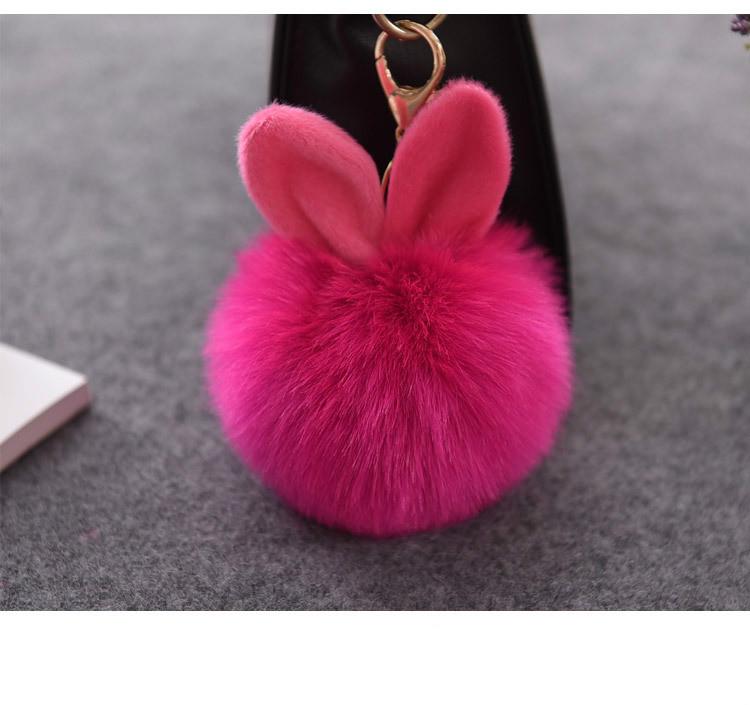 Buy Cute Bag Rabbit Ear Pendant Accessories Imitation Fox Fur Ball ...