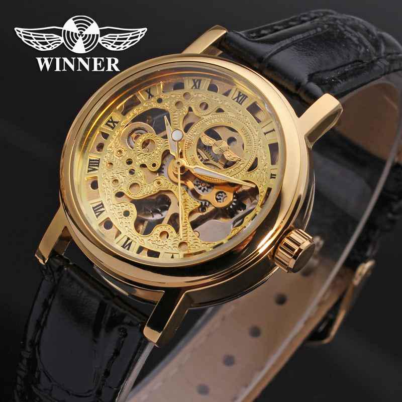 Buy WINNER Classic Clock Couple Skeleton Wristwatches Mechanical ...