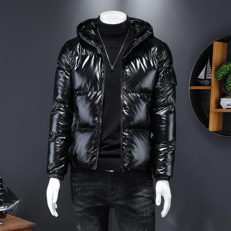 Buy Winter Shiny Cotton Coat Men's Close-fitting Windproof Short ...