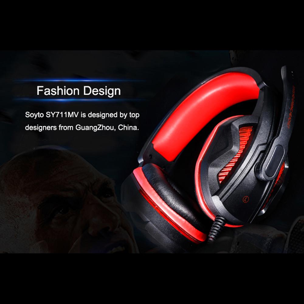 Buy SOYTO SY711MV 3.5mm LED Earphone Gaming Headset Gamer PC Headphone ...