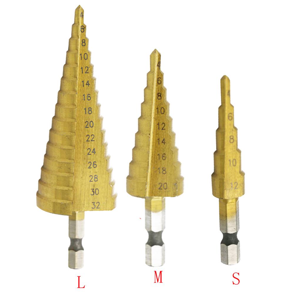 Cheap Hex High Speed Steel Titanium Step Cone Drill Bit Hole Cutter HSS ...