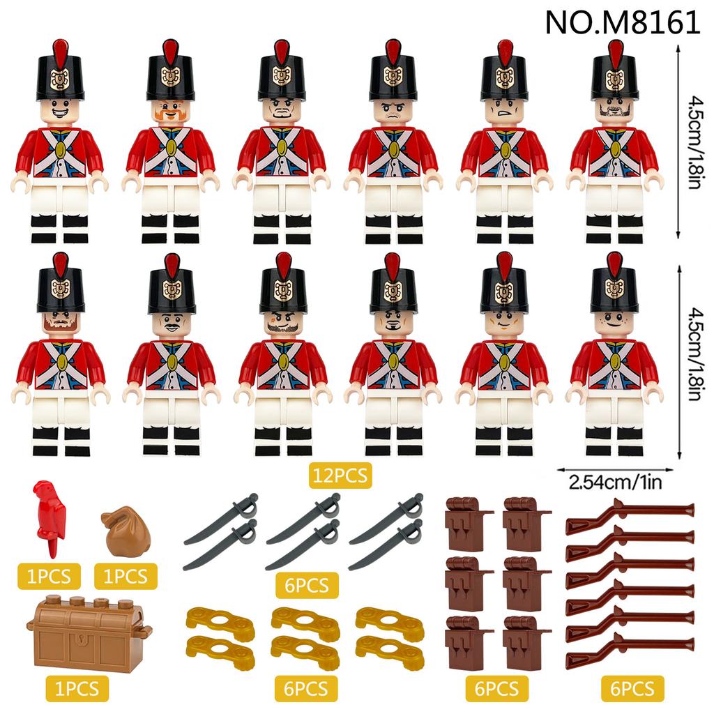 Buy 12pcs M8161 European Royal Navy Royal Guard Soldier Doll Building ...