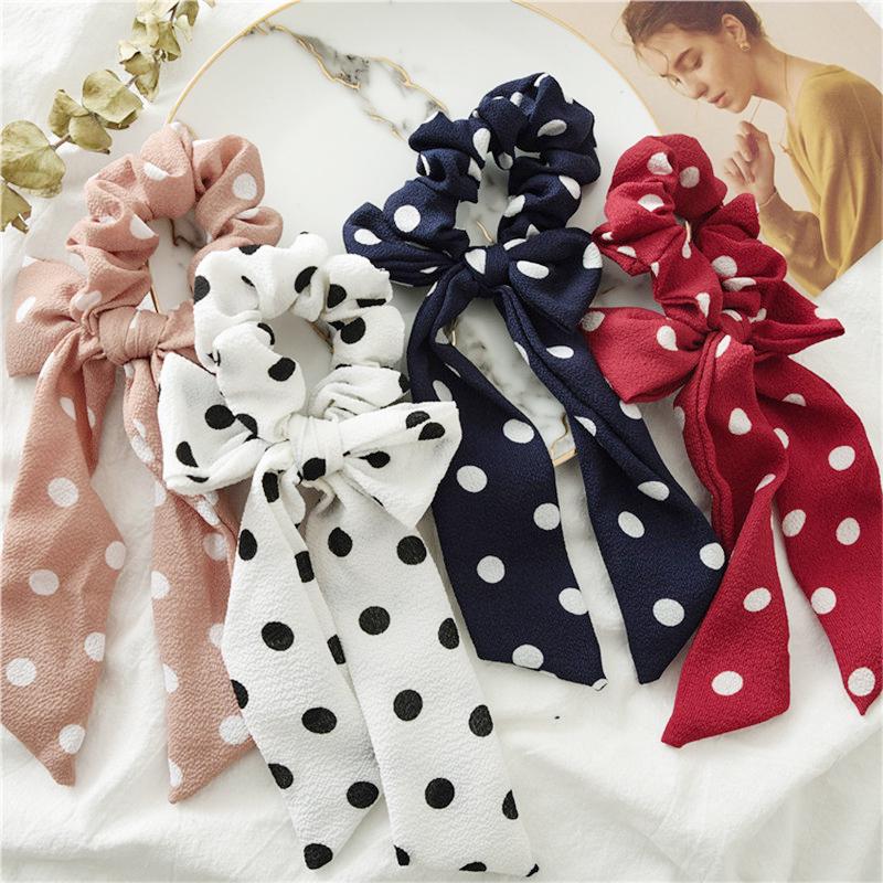 Bow Streamers Hair Ring Fashion Ribbon Girl Hair Bands Scrunchies ...