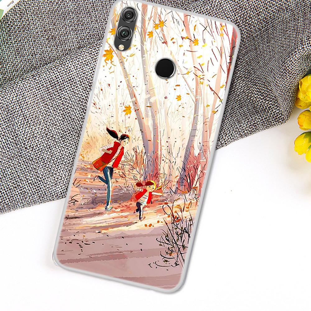 Buy For Huawei Honor 8X Case Cover Carton Painted Soft Tpu Cover For ...