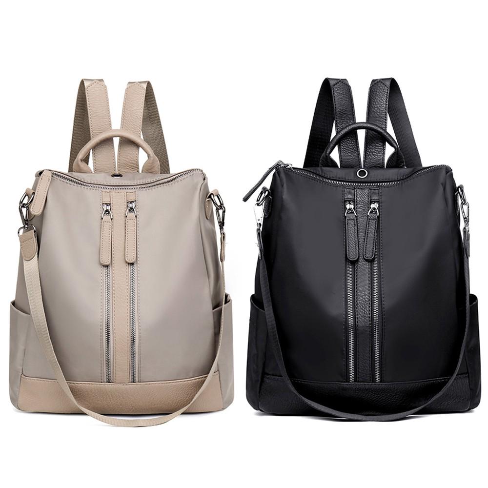 Buy Fashion Women Nylon Solid Color Double Zipper College Style Travel ...
