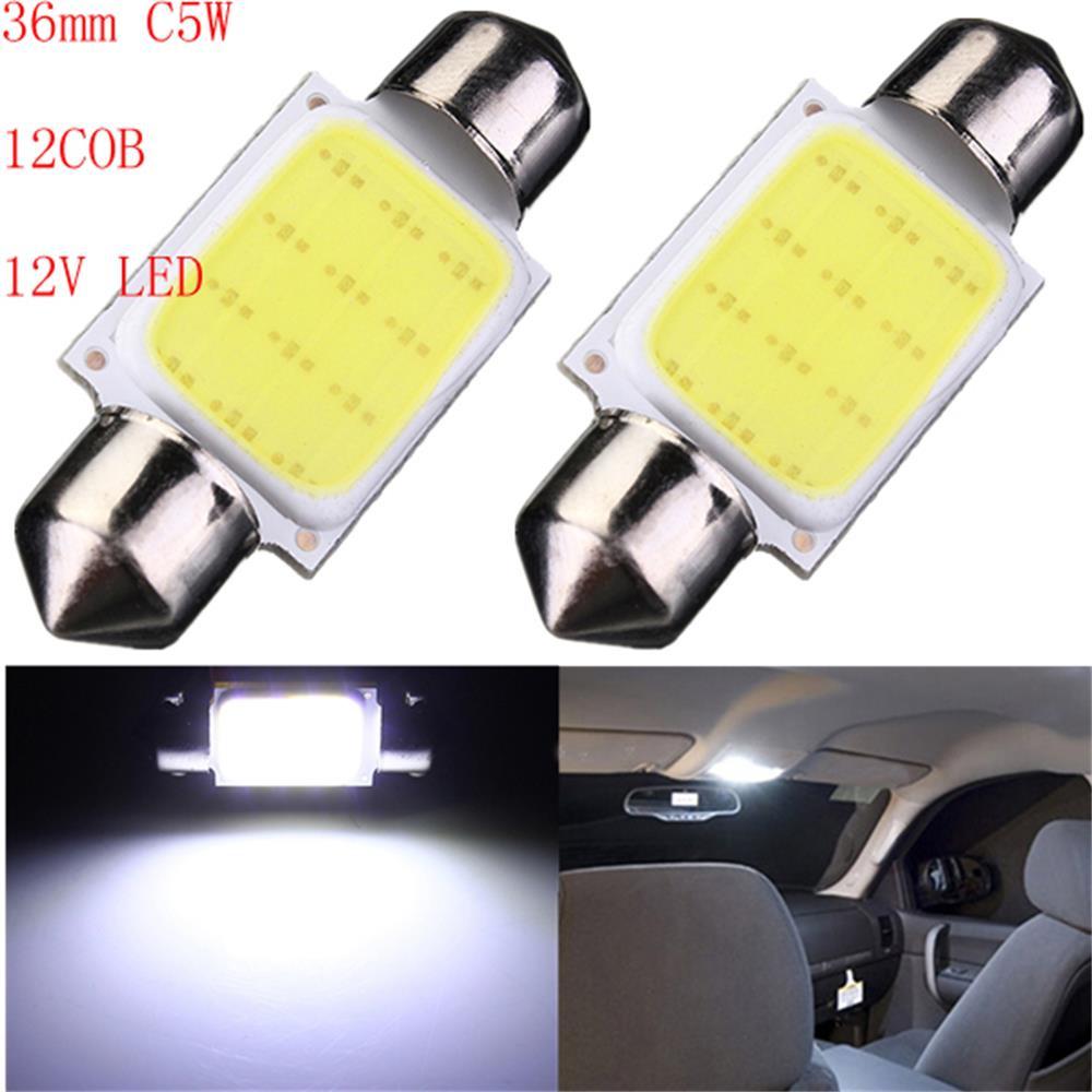 Buy 2PCs Automotive Lights Bright 36mm C5W 12COB 12V Car LED Lamps Dome ...
