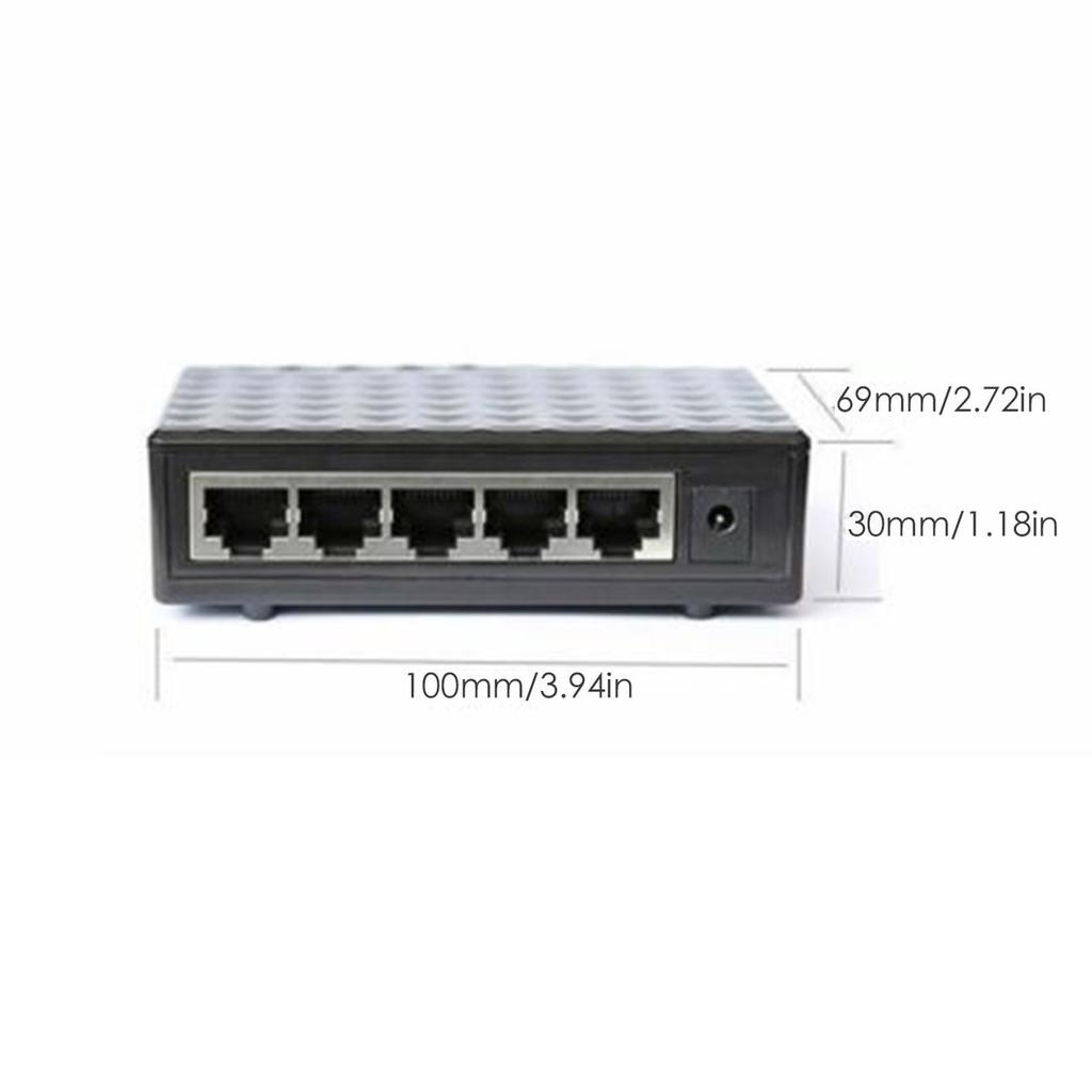 Buy EEI RJ45 MINI 5-Ports Fast Ethernet Network Black Switch Hub for ...