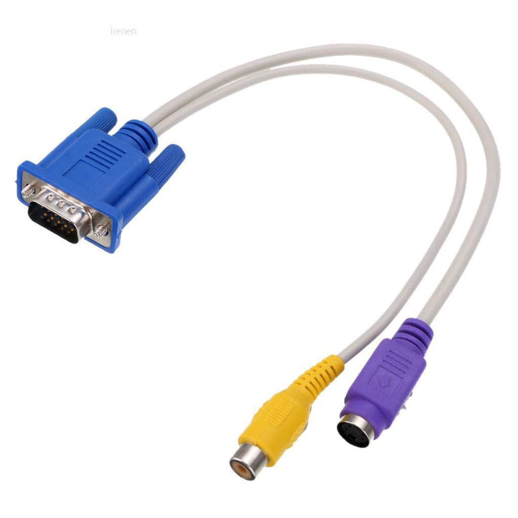 Buy Pdtoweb 15-Pin Sub-D VGA SVGA To TV RCA S-Video S Video Adapter ...