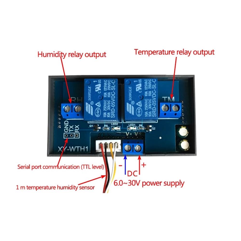 Buy XY-WTH1 Temperature Humidity Control Module Digital Display High Precision Dual Output ...
