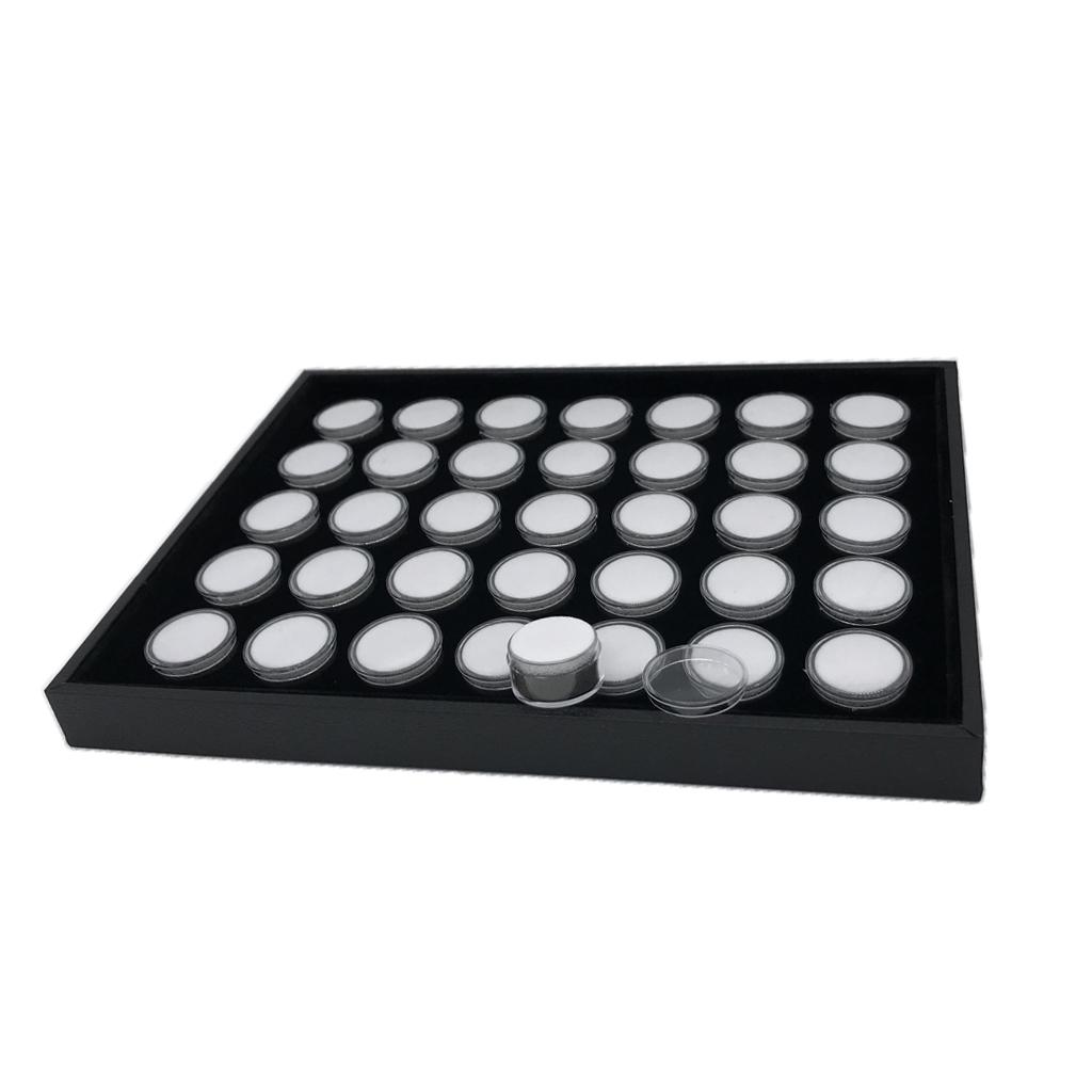 Foam Gem Jars Insert Gemstone Storage Display Tray with Screw Cap Box ...