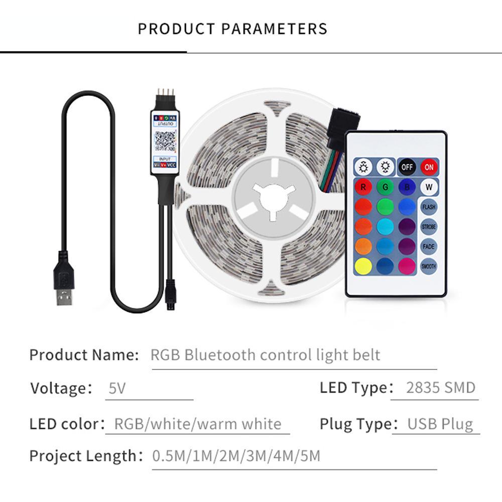 Buy LED Strip Bluetooth Light RGB SMD2835 Flexible USB Table Lamp DC 5V ...