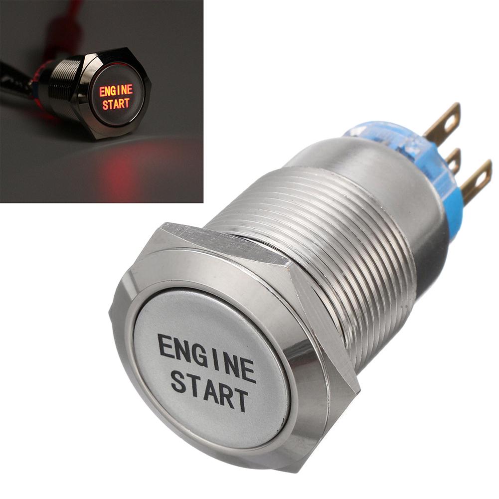 Buy (Car-World) 12V 19MM Waterproof Car AUTO Metal Momentary Engine ...