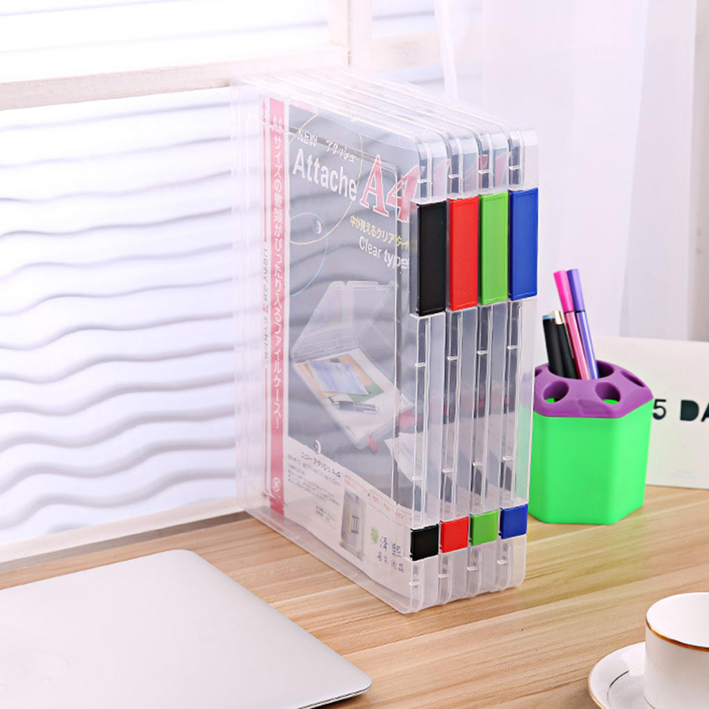 Buy A4 File Storage Box Clear Plastic Document Cases Desk Paper