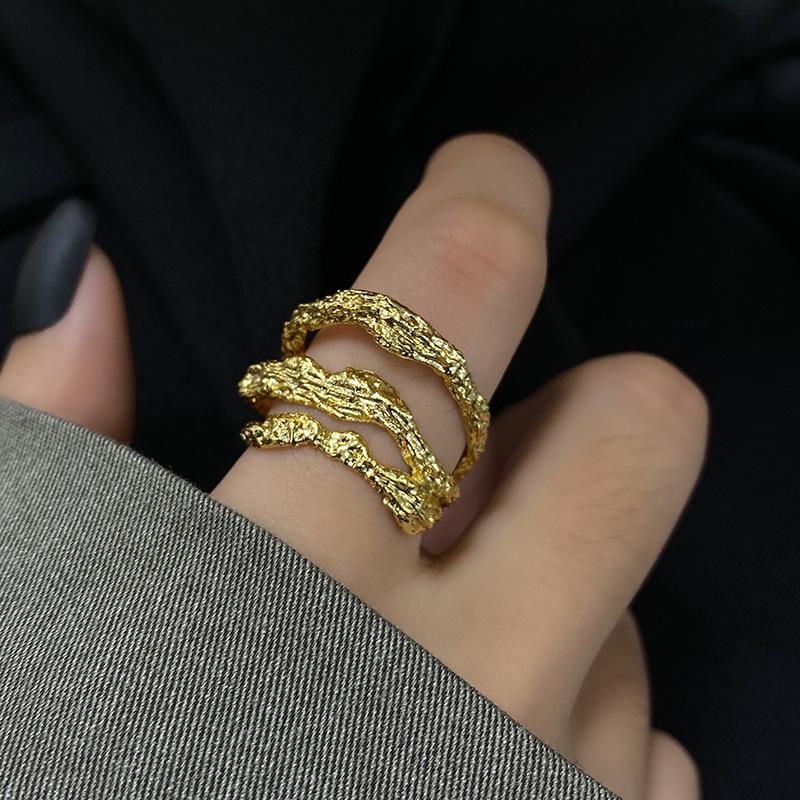 Buy Trendy Geometric Multi-layer Ring Women Gold Silver Color Knuckle Ring Bridal Engagement ...