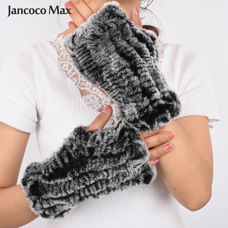 Buy Real Rex Rabbit Fur Gloves Women Natural Fur Mittens Winter Warm ...