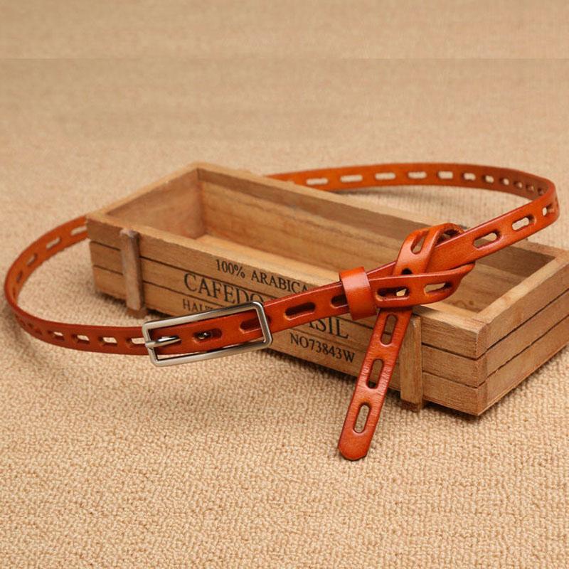 Dress Small Knot Belt Strap Thin Women Belt Pin Buckle Leather Belt For ...