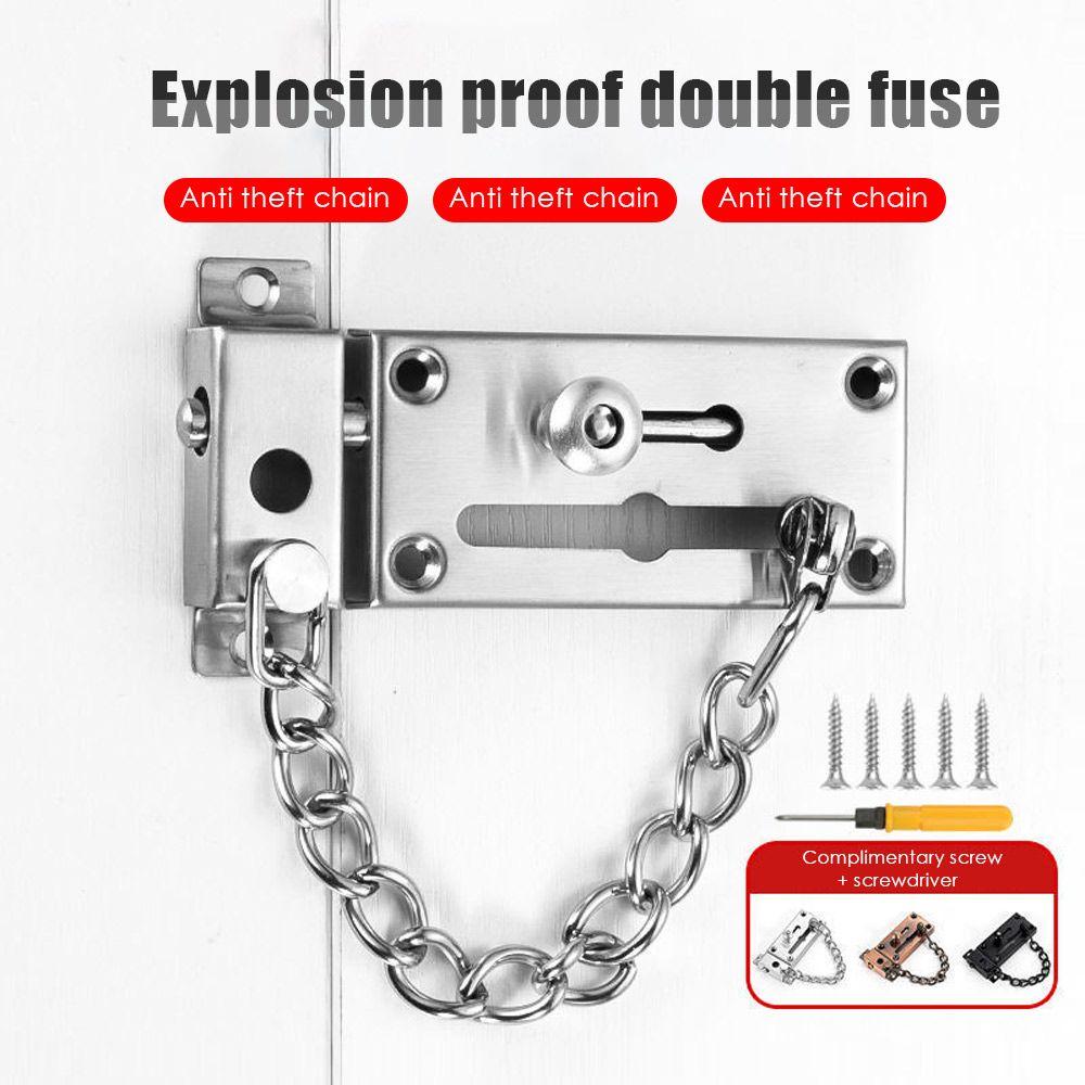 Buy Safety Chain Lock Door Bolts with Latch Door Lock Insurance Anti ...
