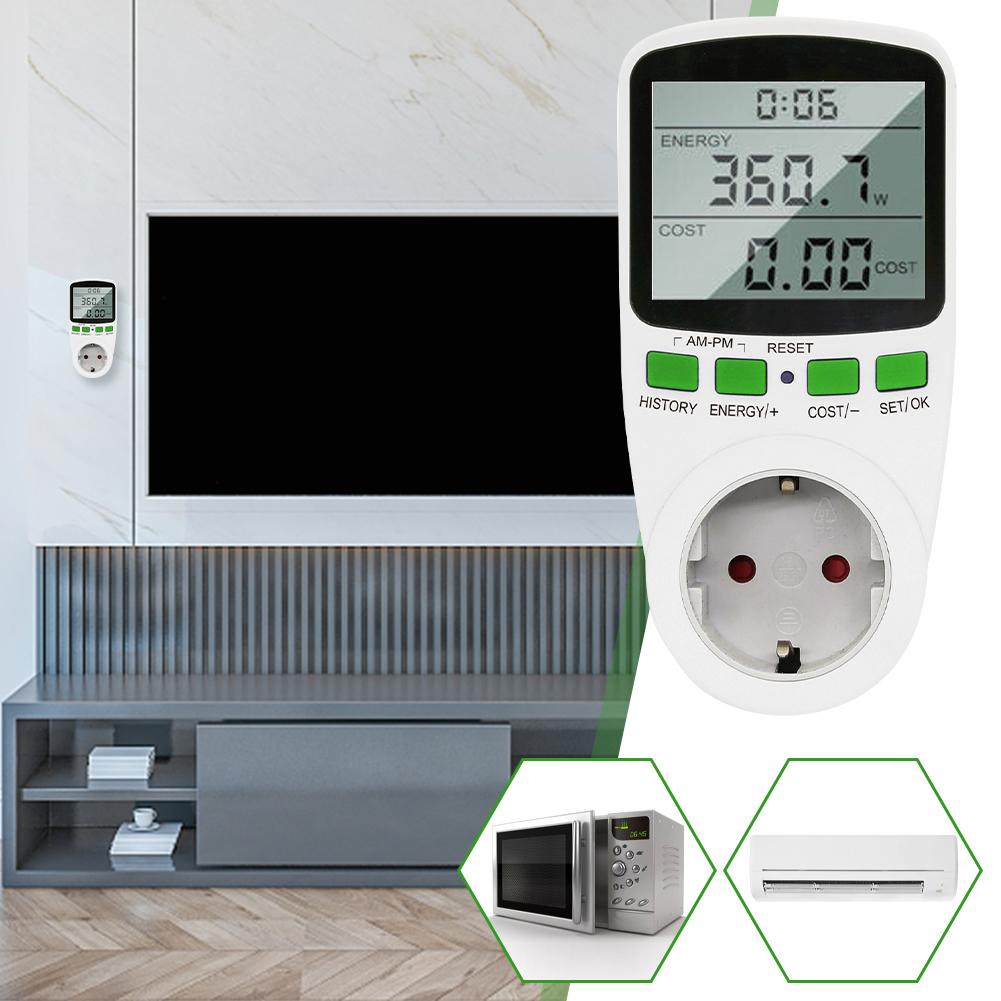 Buy Electricity EU Digital LCD Energy Watt Meter Wattmeter Kwh Outlet ...