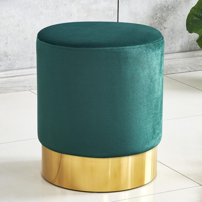 Buy Hong Kong Style Sofa Stool Light Luxury Stainless Steel Velvet ...