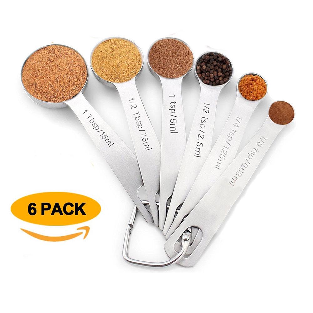 Buy 6pcs/set Measuring Spoons 12.6x4x2.2cm Kitchen Baking Seasoning ...