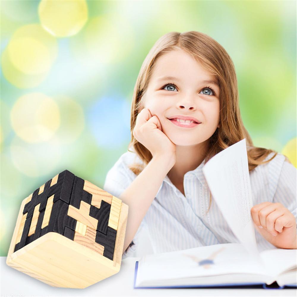 Buy 3D Wooden Brain Teaser Puzzle T-shaped Blocks Geometric Puzzles For ...