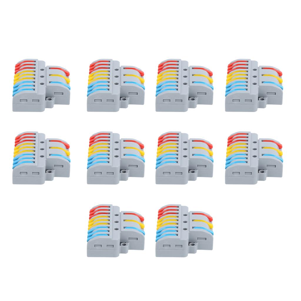 Buy 10Pcs Wire Block Clamp Terminal 3‑in‑9‑out Quick Wiring Electrical ...