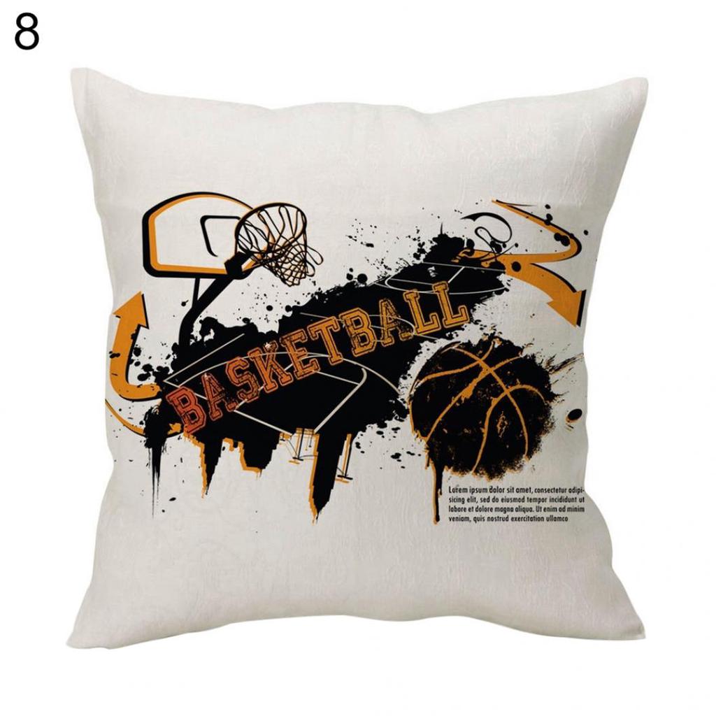 Basketball Theme Square Pillow Case Cushion Cover Sofa Bed Car Cafe ...