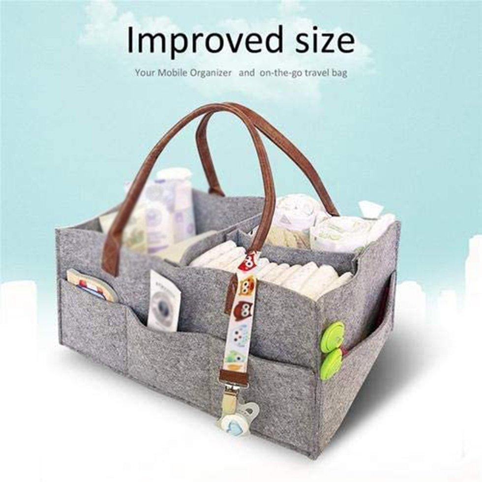 💰Koop Pearliky Felt Diaper Storage Bag Kid Diaper Portable Nursery ...