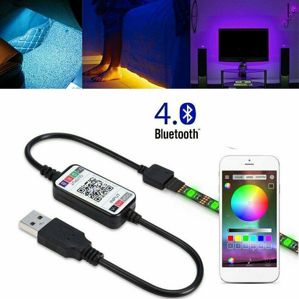 Buy USB Power LED Strip Lights 5050 RGB TV Backlight Bluetooth APP ...