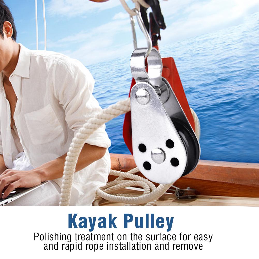 1Pc Stainless Steel Pulley Kayak Canoe Boat Anchor Trolley Kit Kayak ...