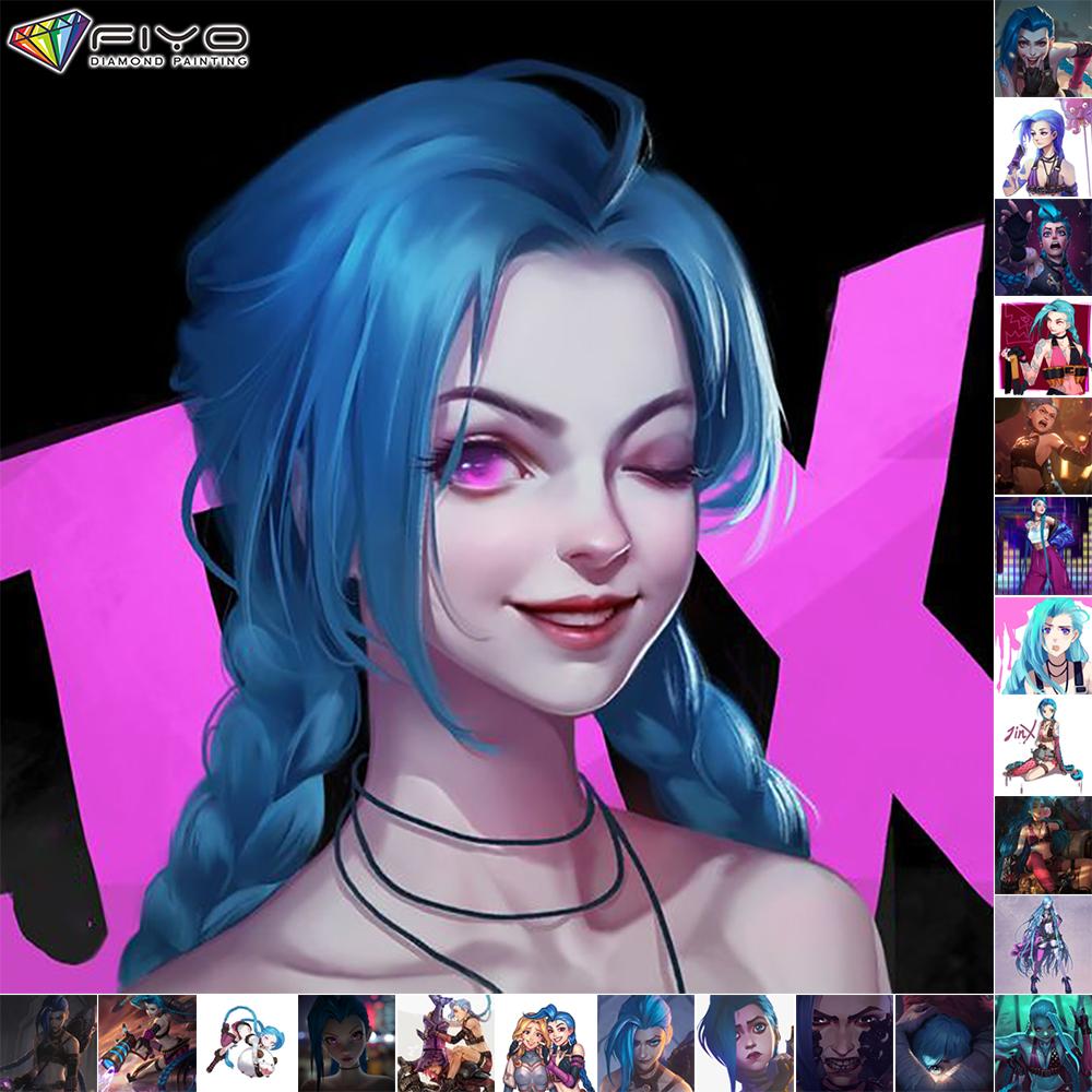 Buy 5D DIY Diamond Painting Cross Stitch Game Character Jinx Diamond ...