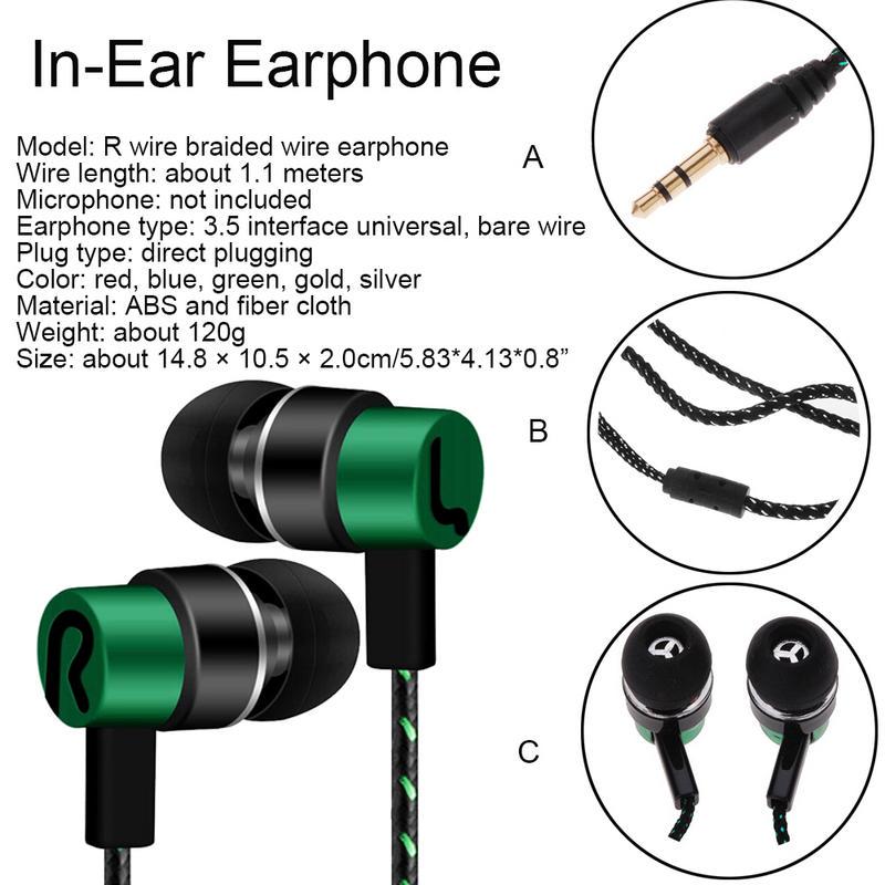 Buy Fashionable In-Ear Stereo Earphone Braided Wire Headset at ...