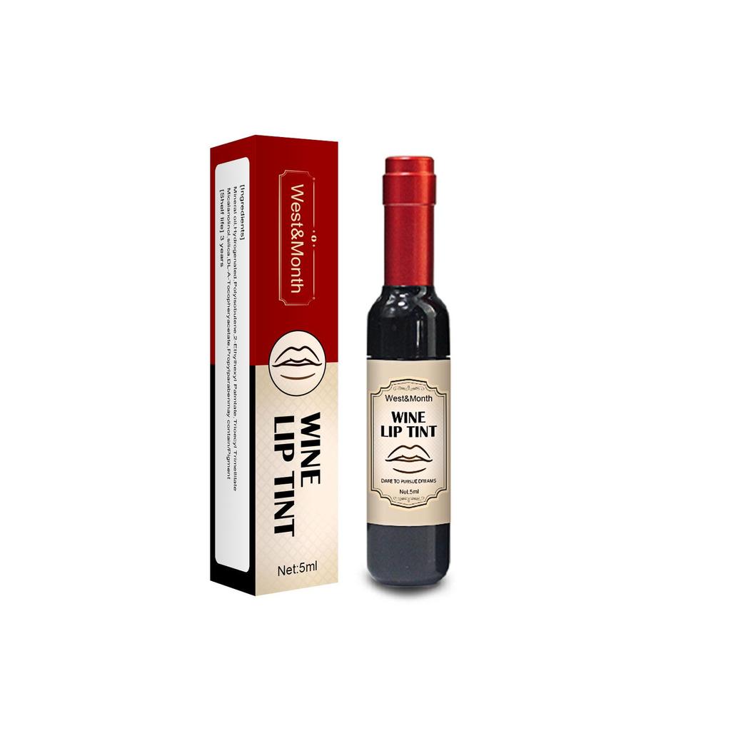 Buy Six-Color Lip Stain 5ml Red Wine Bottle Lipstick Set Moisturizing ...