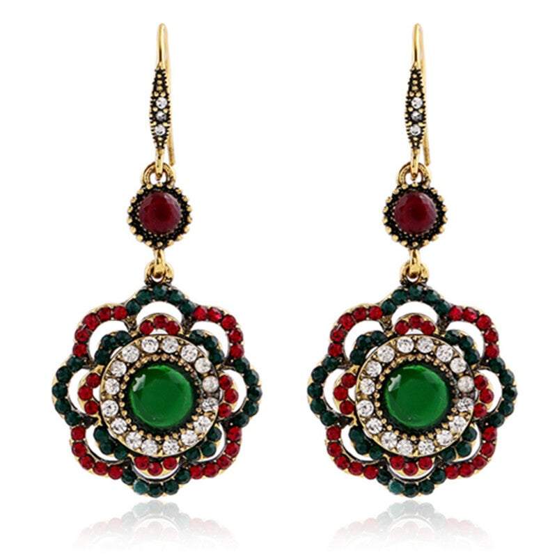 Satın alın Rings Women Retro Pop Earrings Bohemian Ethnic Flower ...