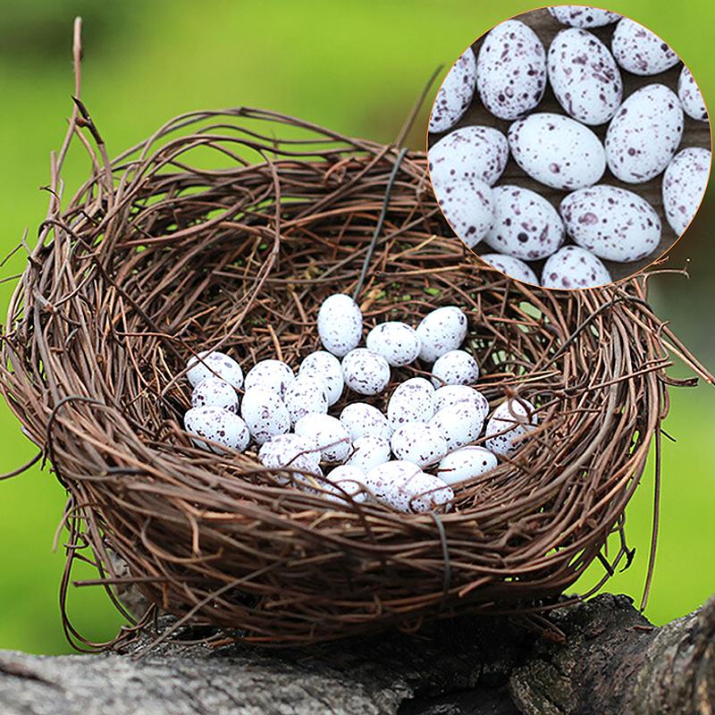 Buy DIY Garden Lawn Simulation Birds Nest Foam Eggs Garden Ornaments ...