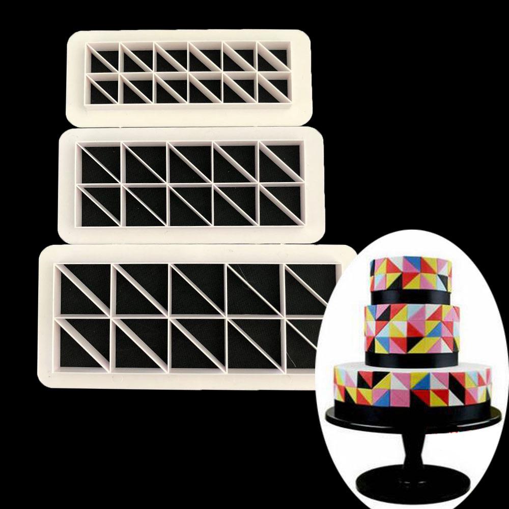3Pcs/set Plastic Geometry Cookie Cutter Fondant Cake Mold DIY Cake ...