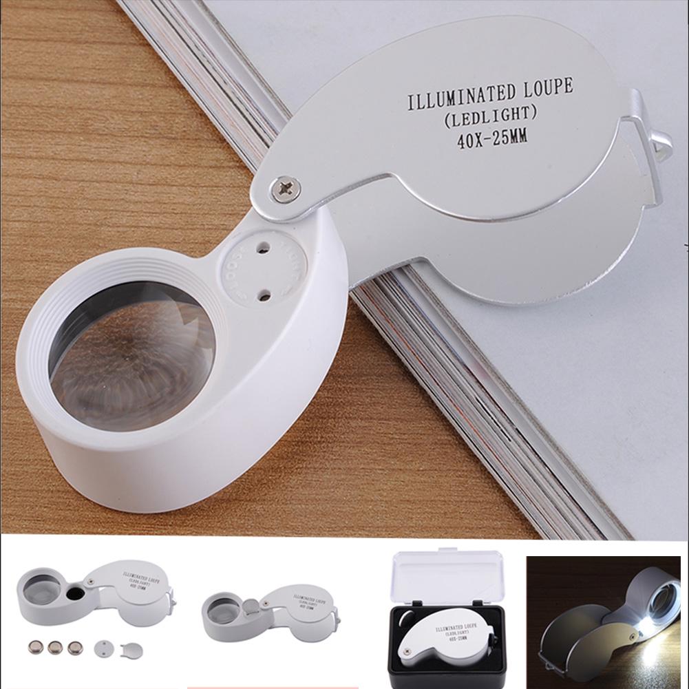 Buy LED Folding Jewelry Magnifying Glass Aluminum Alloy Plastic Acrylic ...