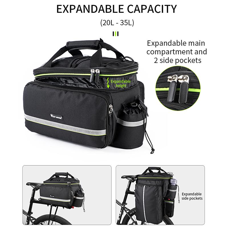 Kjøp Bicycle Trunk Bag Large Capacity Bike Carrier Bag Luggage Pannier ...