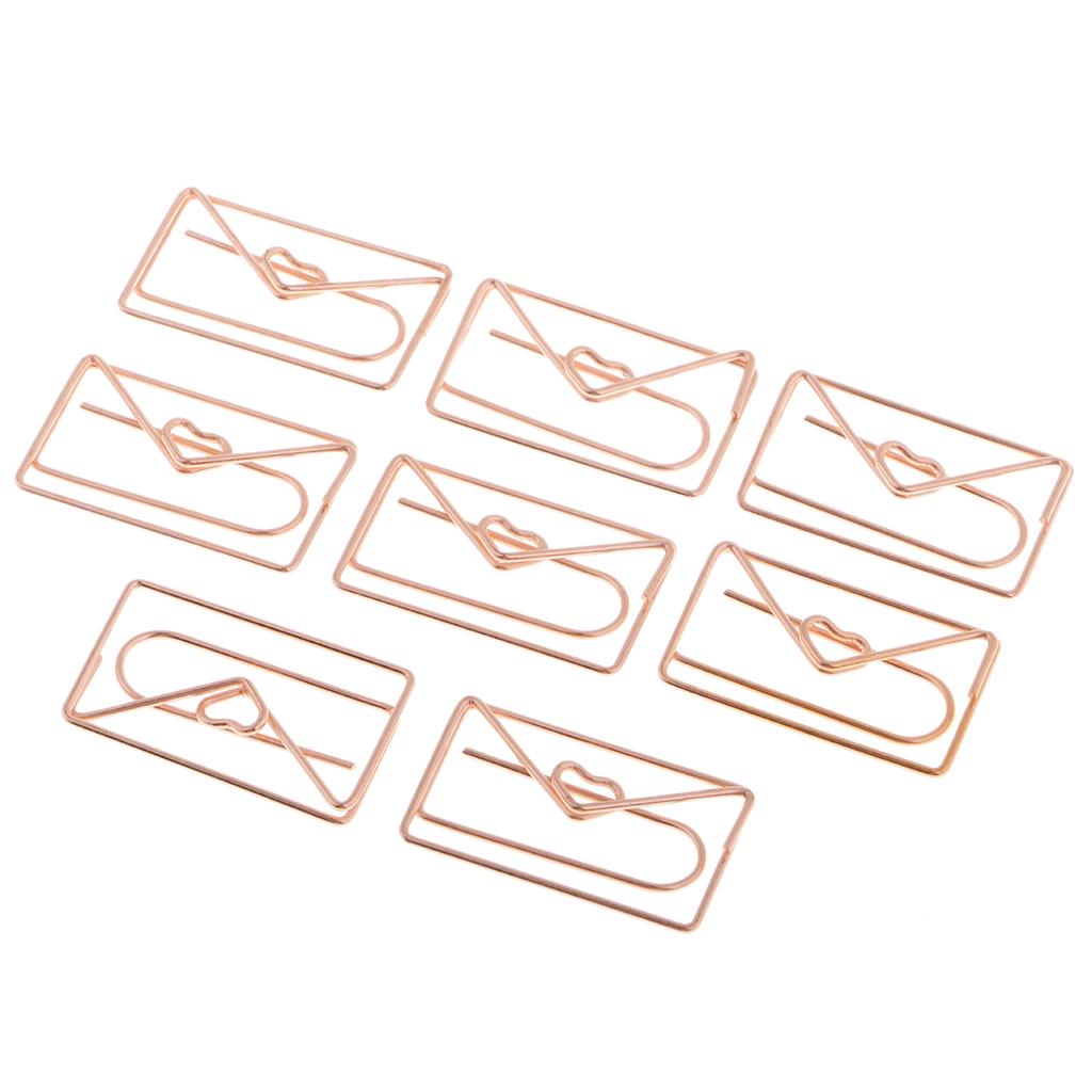 Buy 8Pcs Envelope Shape Paper Clips Marking Crafts Rose Color 30x17mm ...