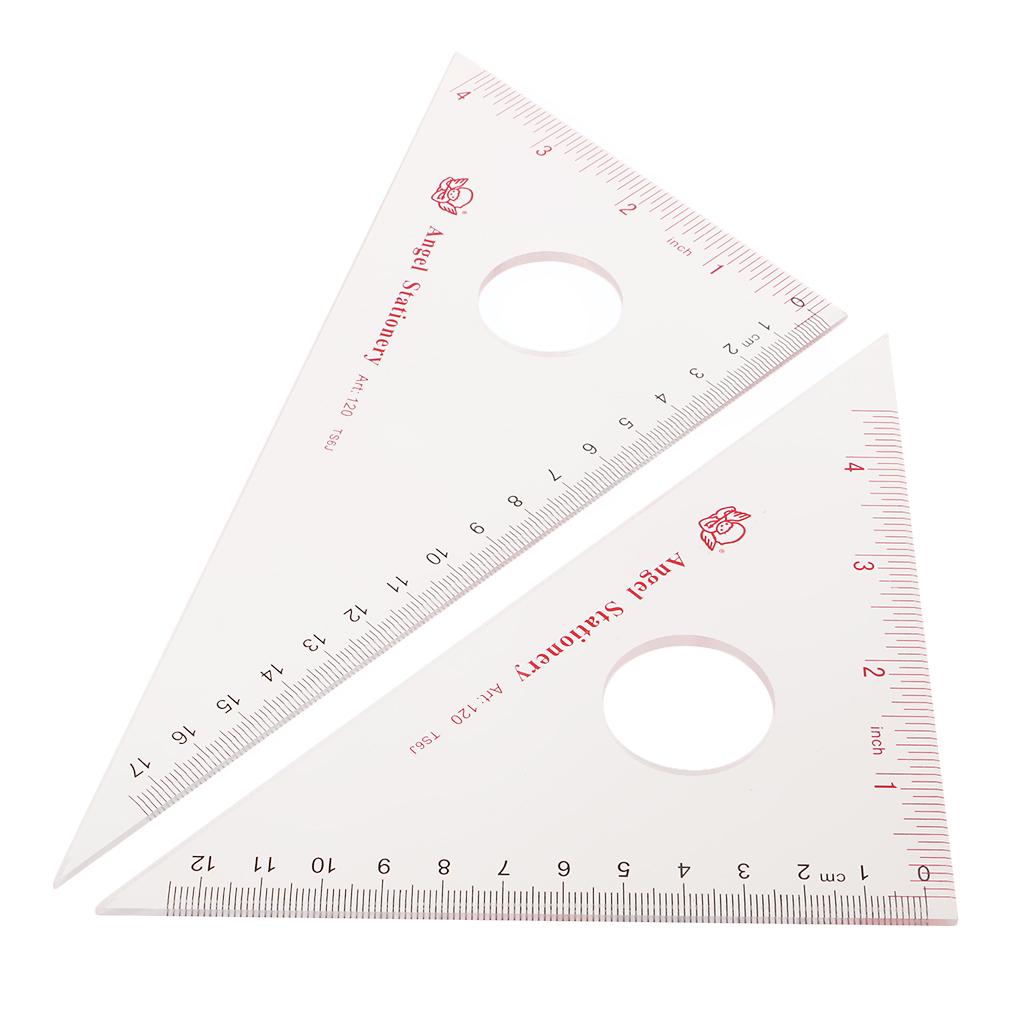 2pcs/set Acrylic 45/60 Degree Geometry Triangle Ruler for Drawing ...